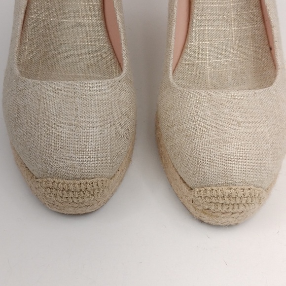 J. Crew | Shoes | J Crew Seville Espadrille Wedges In Metallic Canvas ...